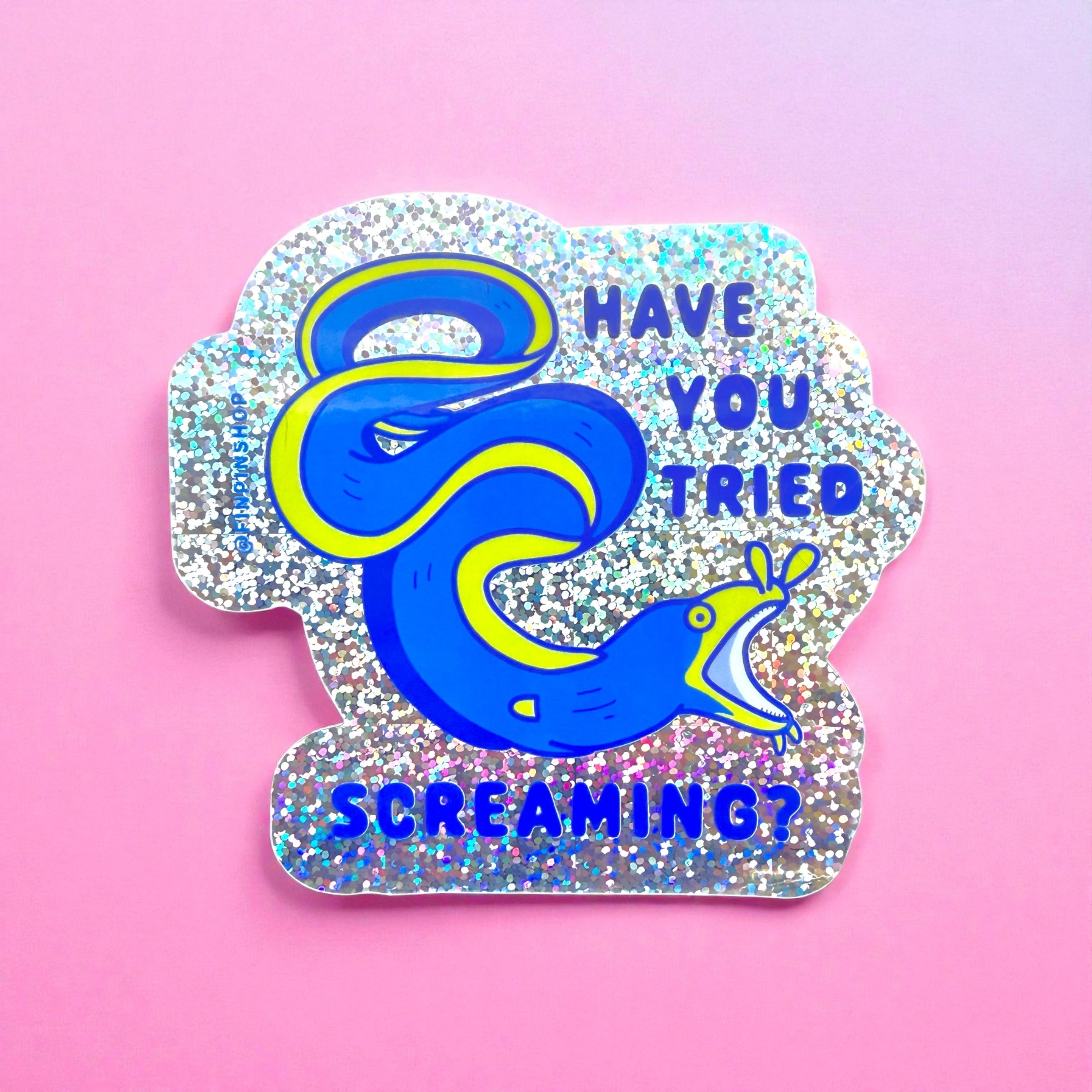 November 2025 Patreon • Screaming ribbon eel sticker – Fin Pin Shop
