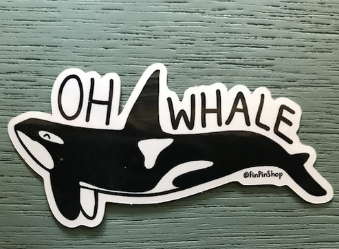 Oh Whale, Orca Vinyl Sticker – Fin Pin Shop