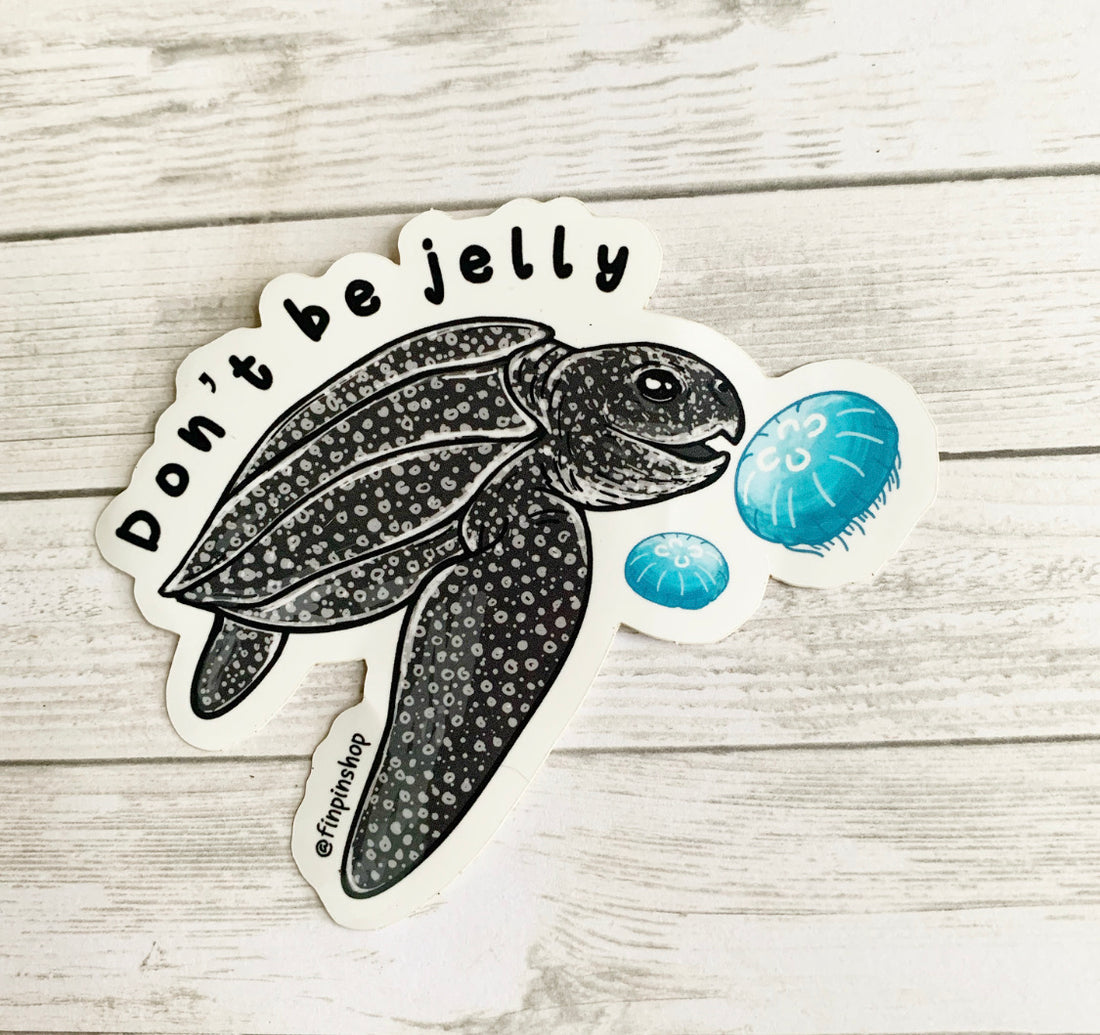 Leatherback sea turtle sticker • Donation InWater Research – Fin Pin Shop