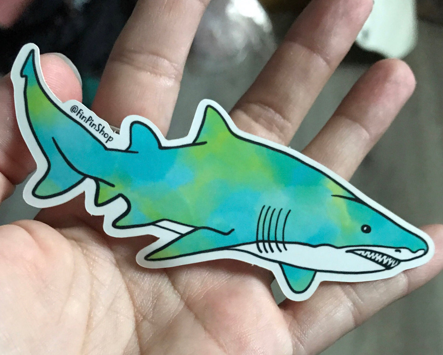Sand tiger shark sticker – Fin Pin Shop
