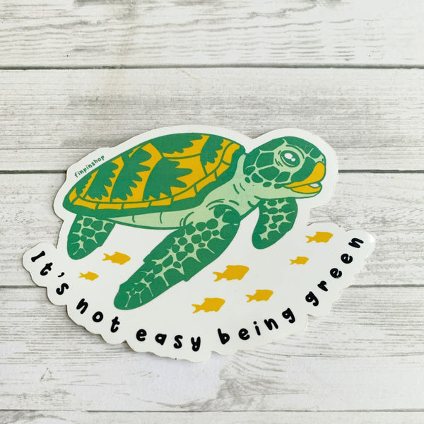 Green sea turtle sticker • Donation InWater Research – Fin Pin Shop