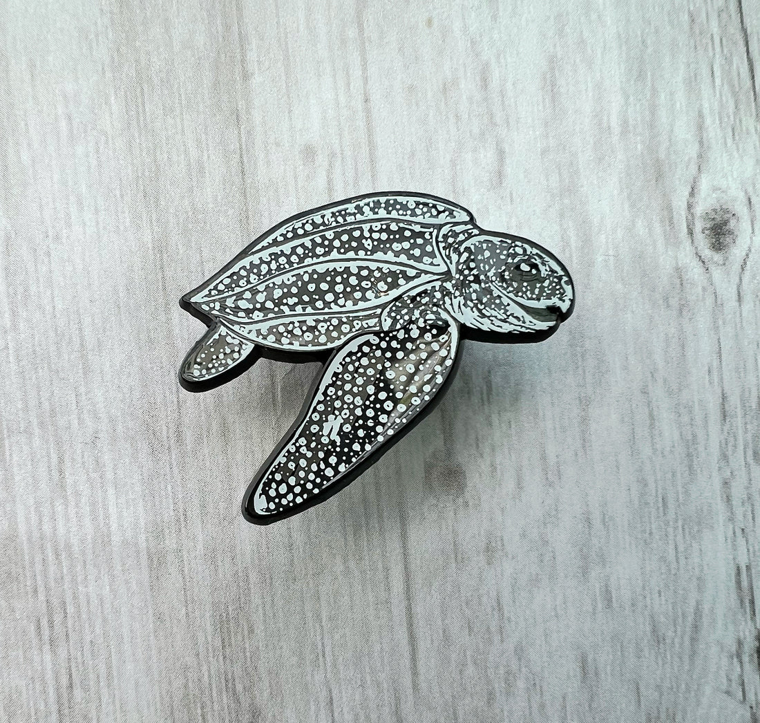 Leatherback sea turtle enamel pin • donation item – Fin Pin Shop